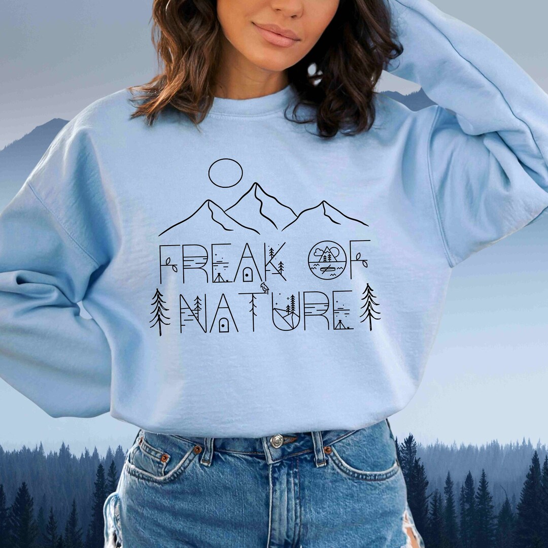 Nature Loving Cozy Sweatshirt, Hiking Crewneck, Mountain Sweatshirt ...