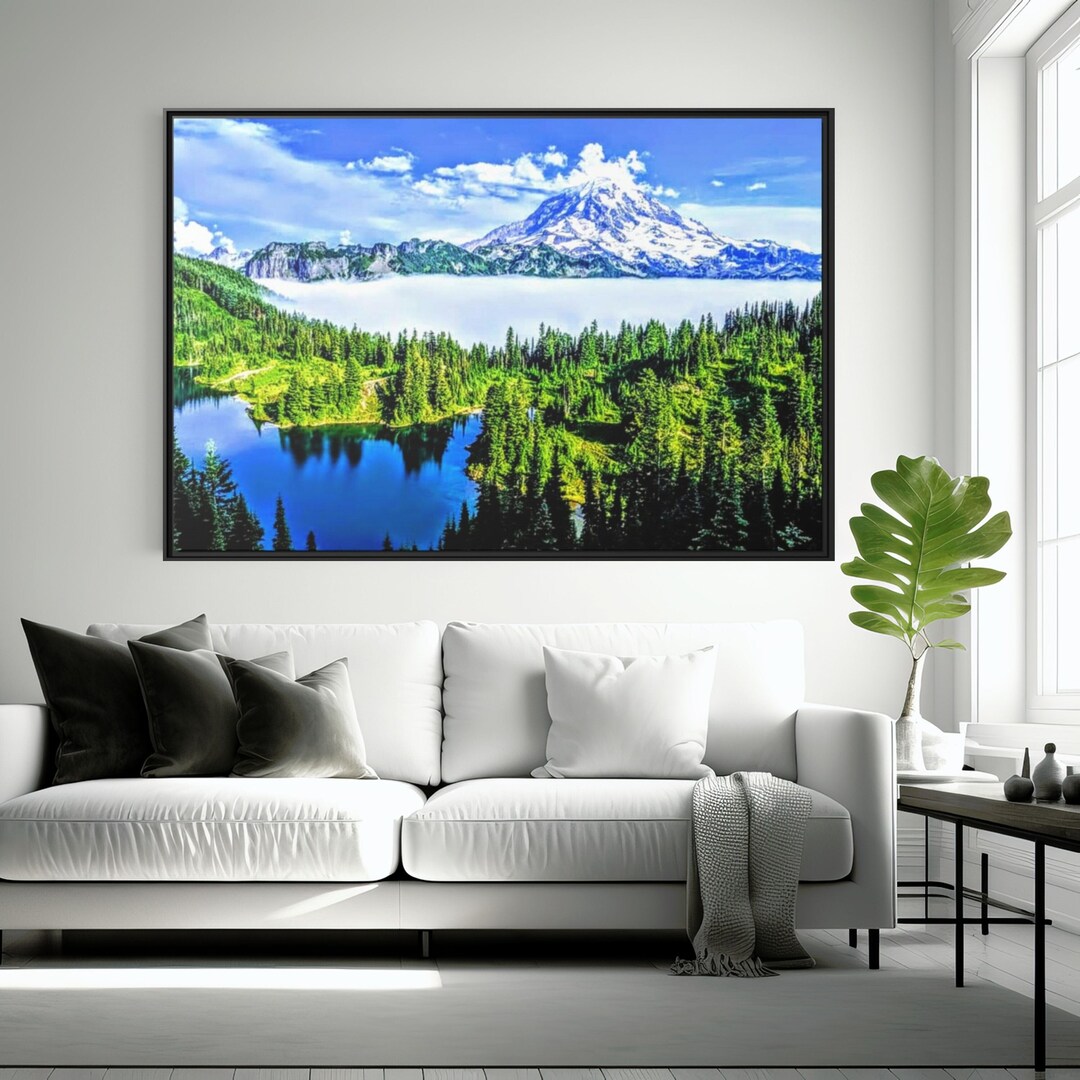 Majestic Mount Rainier Canvas Print - Extra Large Landscape Wall Art ...