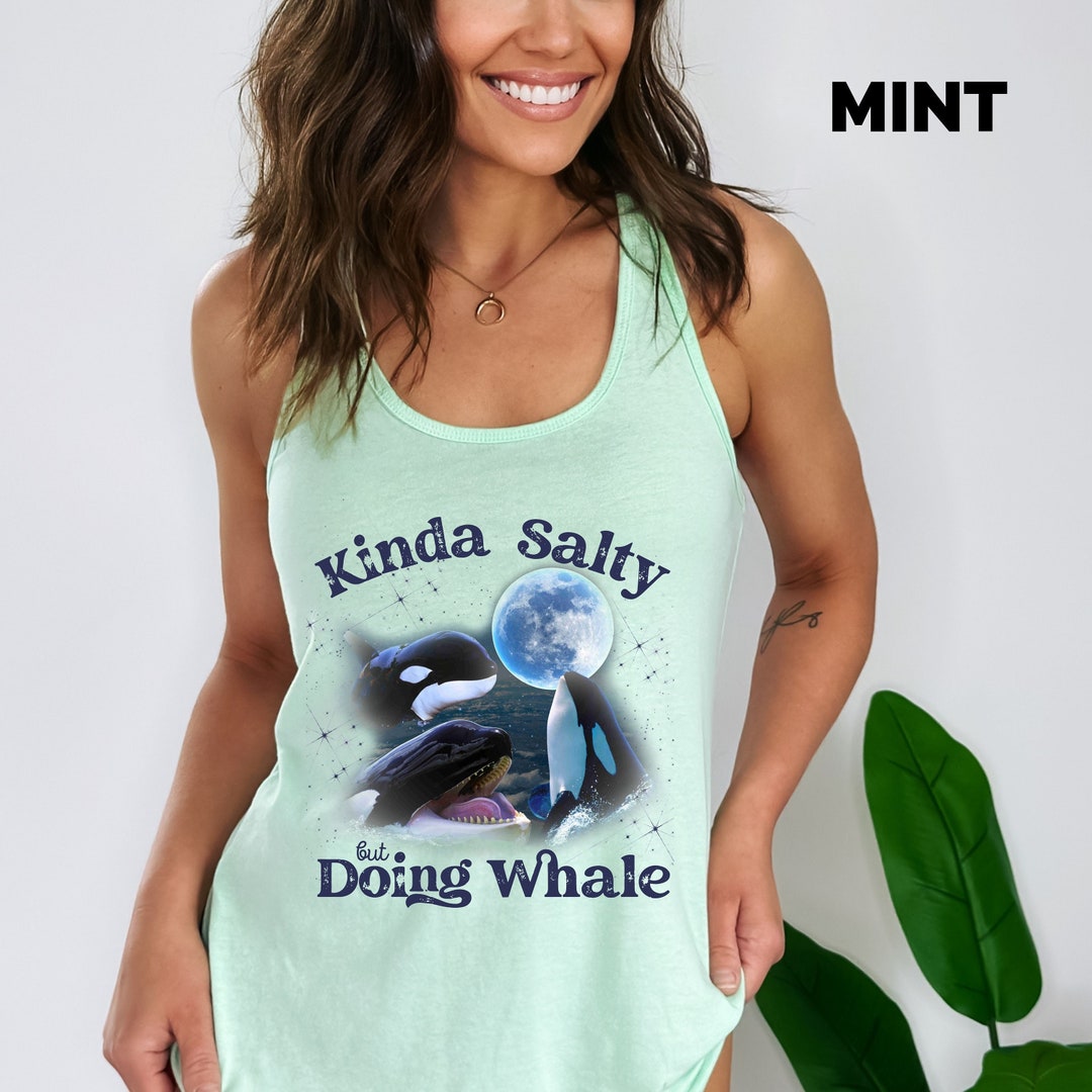 Three Orcas Vintage 90s Graphic Racerback Tank Top, Save the Whales PNW ...