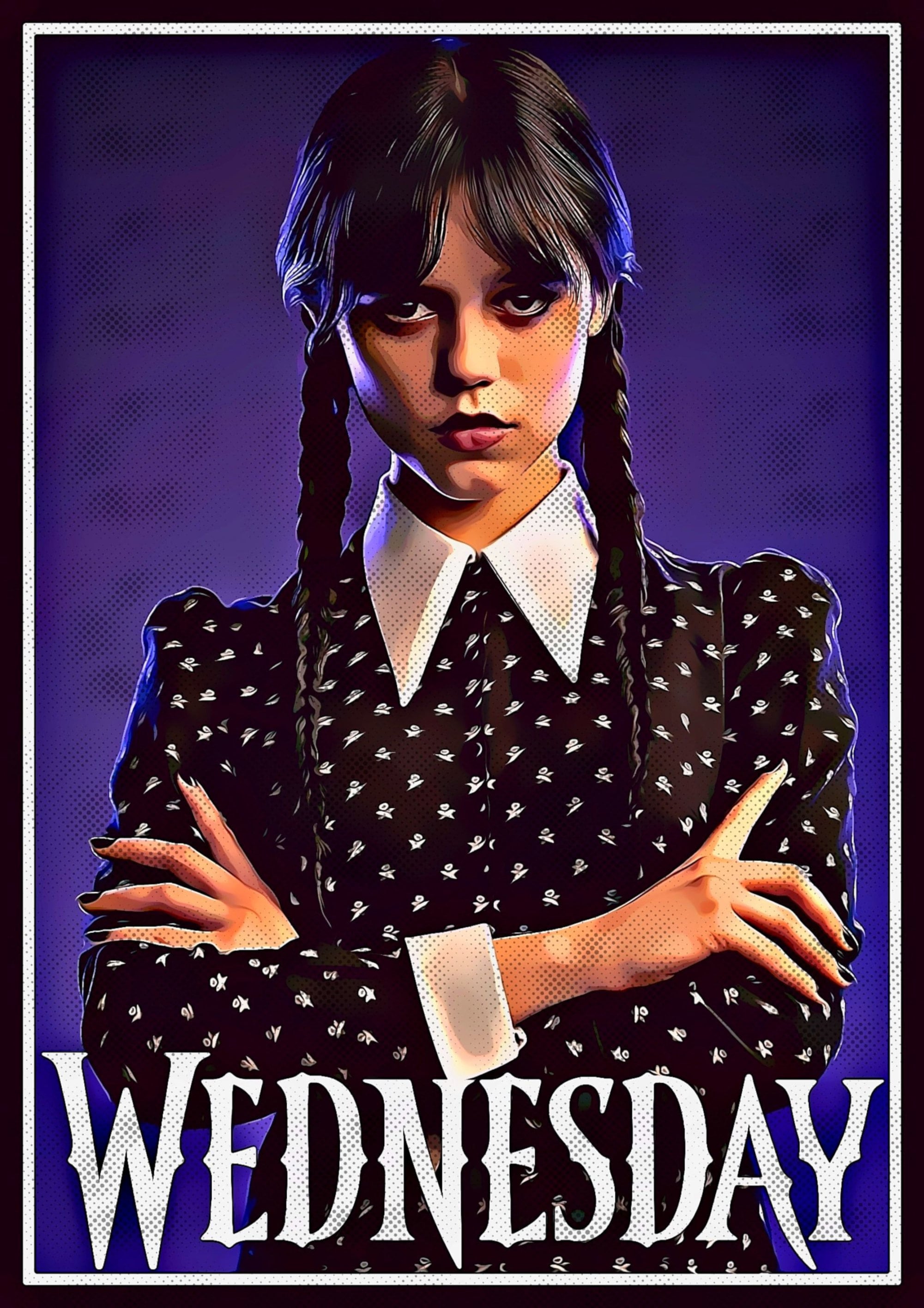 Wednesday Jenna Ortega pop art style tribute poster sold by Left Katine ...