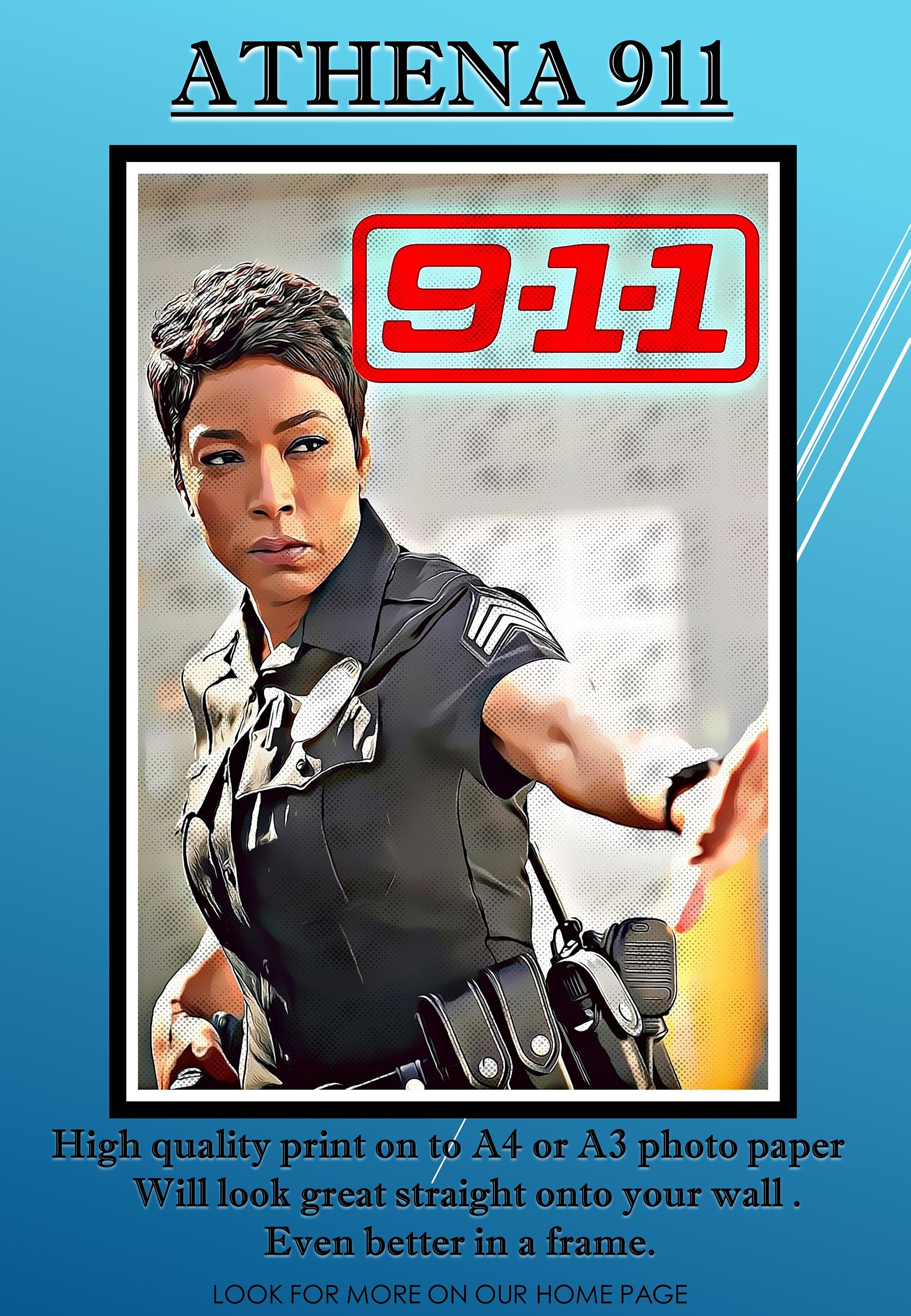 911 Emergency Cast 9-1-1 Pop Art Funky Style Athena Bobby Buck, Wall ...