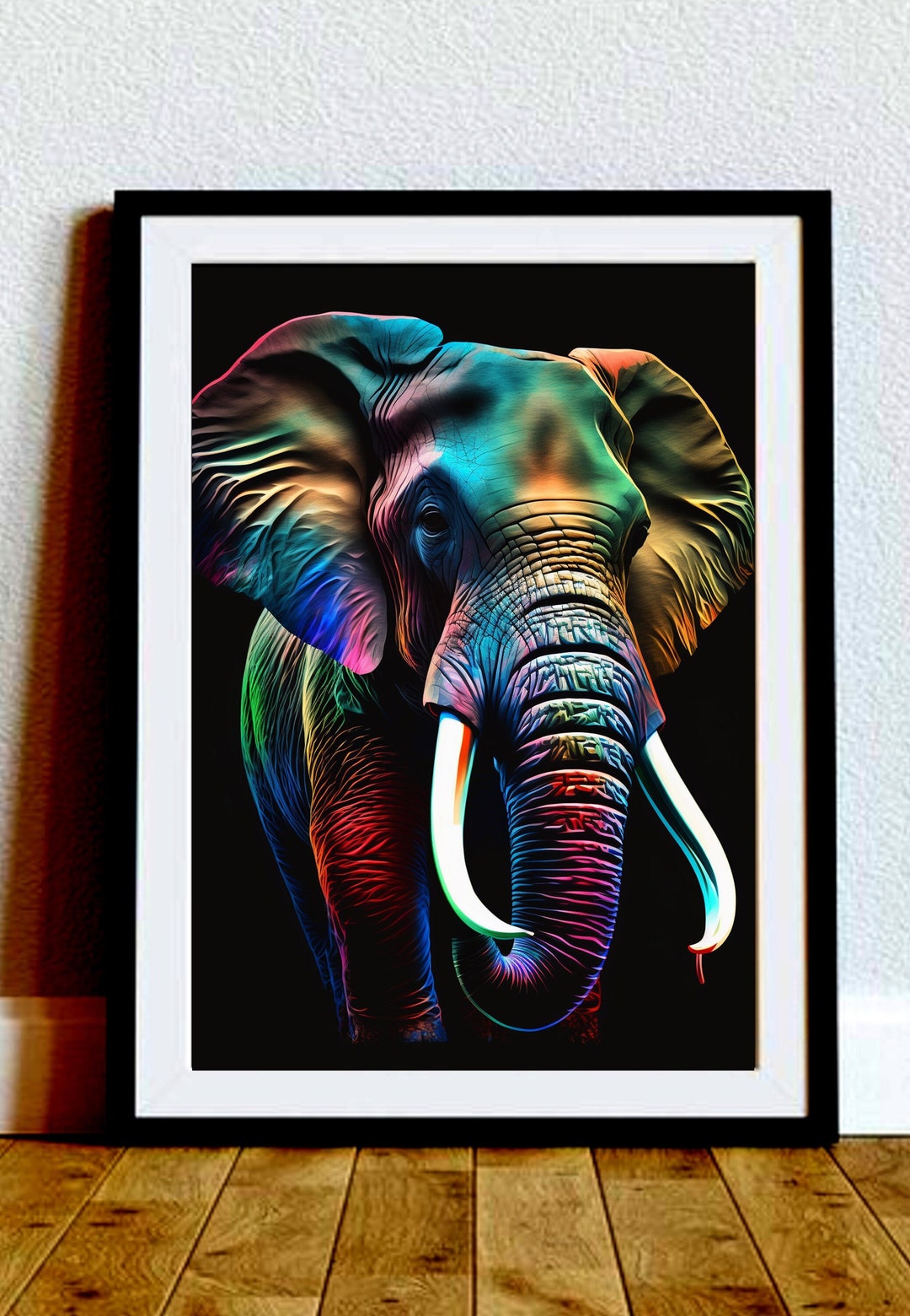 Elephant Posters Abstract Art Modern Style Design . Animal Picture Set ...