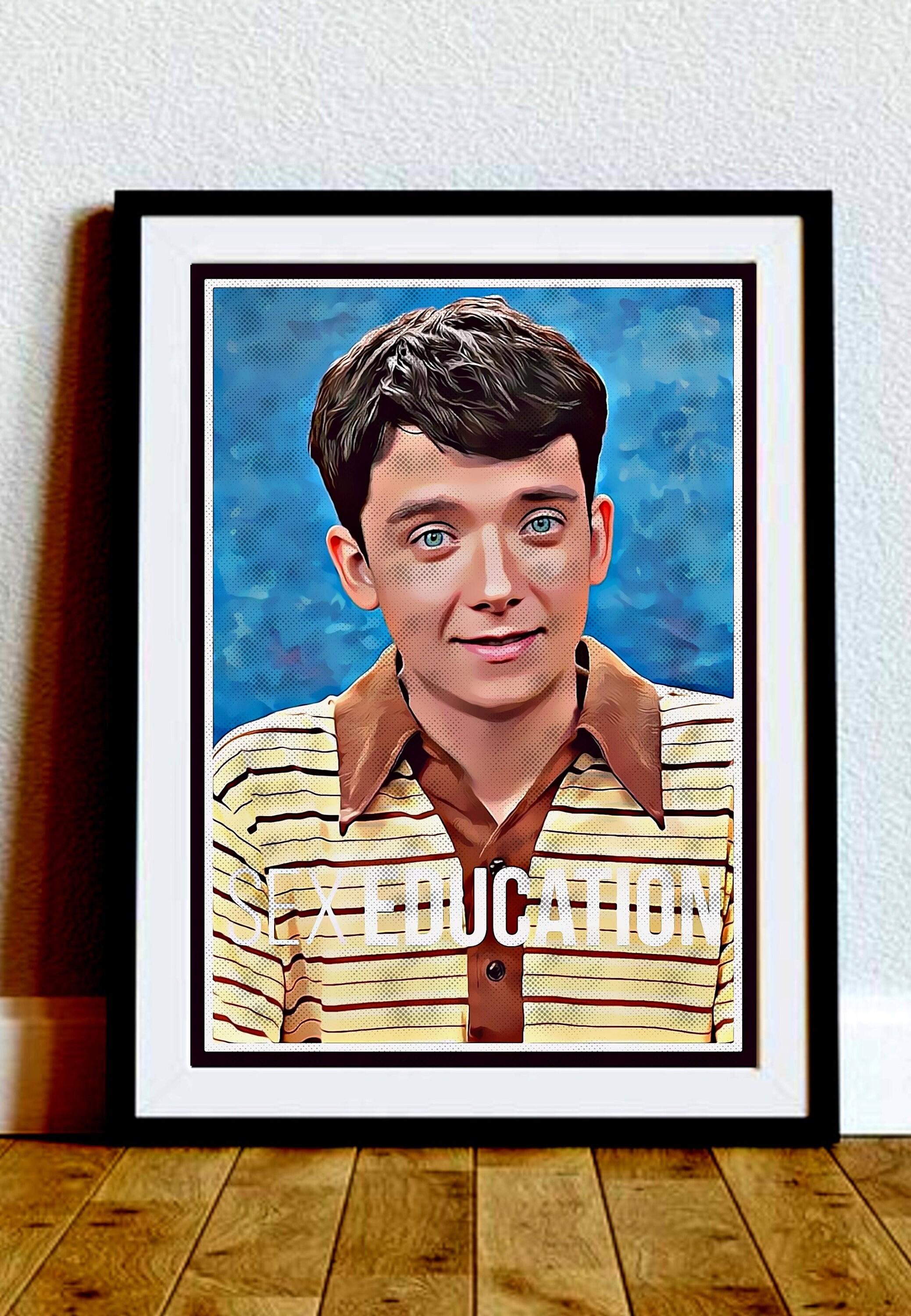 Sex Education Cast Pop Art Style Asa Butterfield Otis Milburn Emma Mackey Maeve Wiley Ncuti