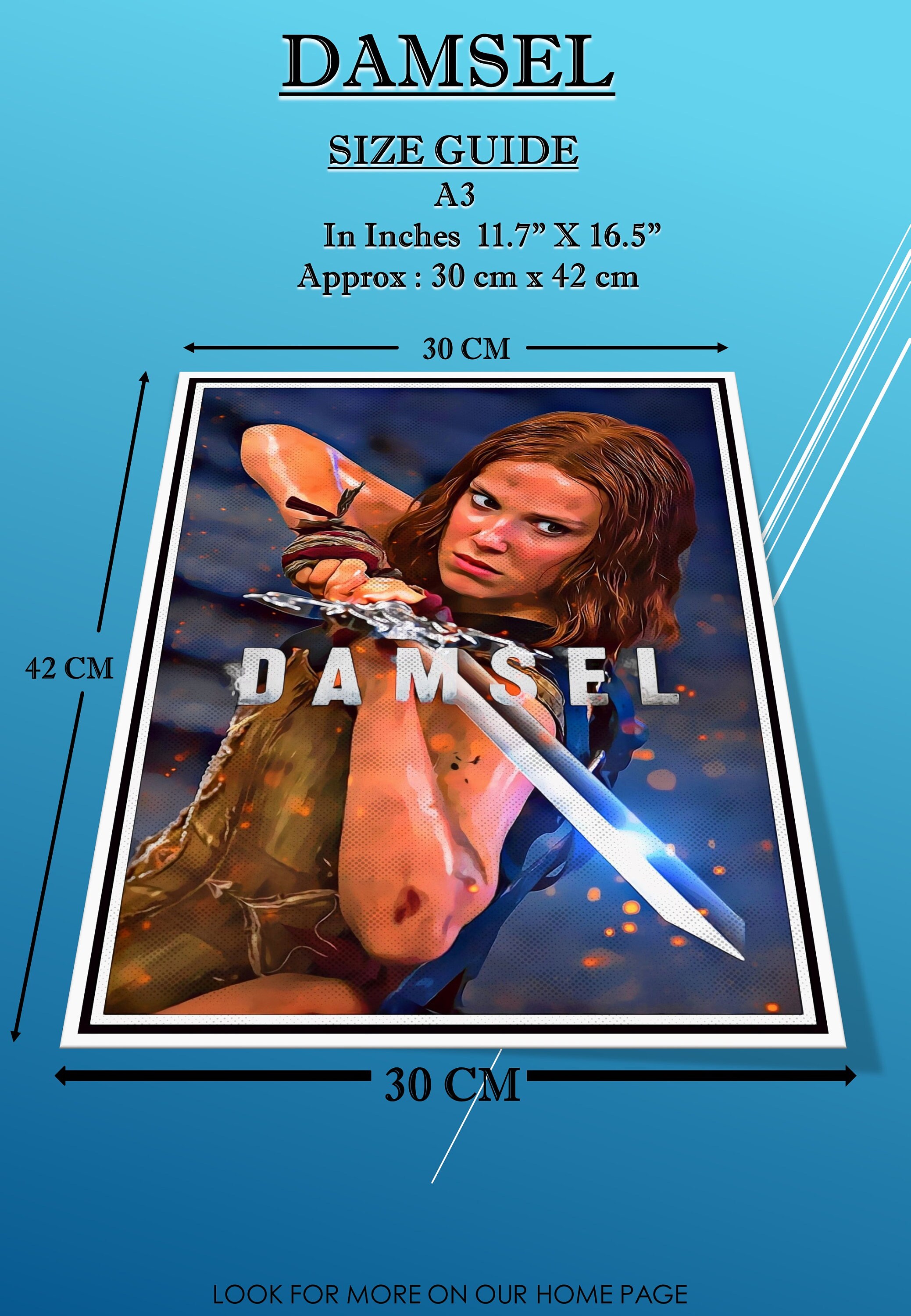Damsel Movie Funky Pop Art Tribute Poster Unique Home Gift, Wall Decor ...