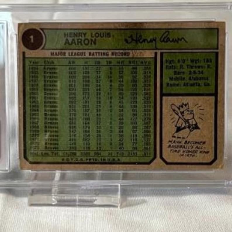 1974 Topps Hank Aaron #1 CSG 3 - Etsy