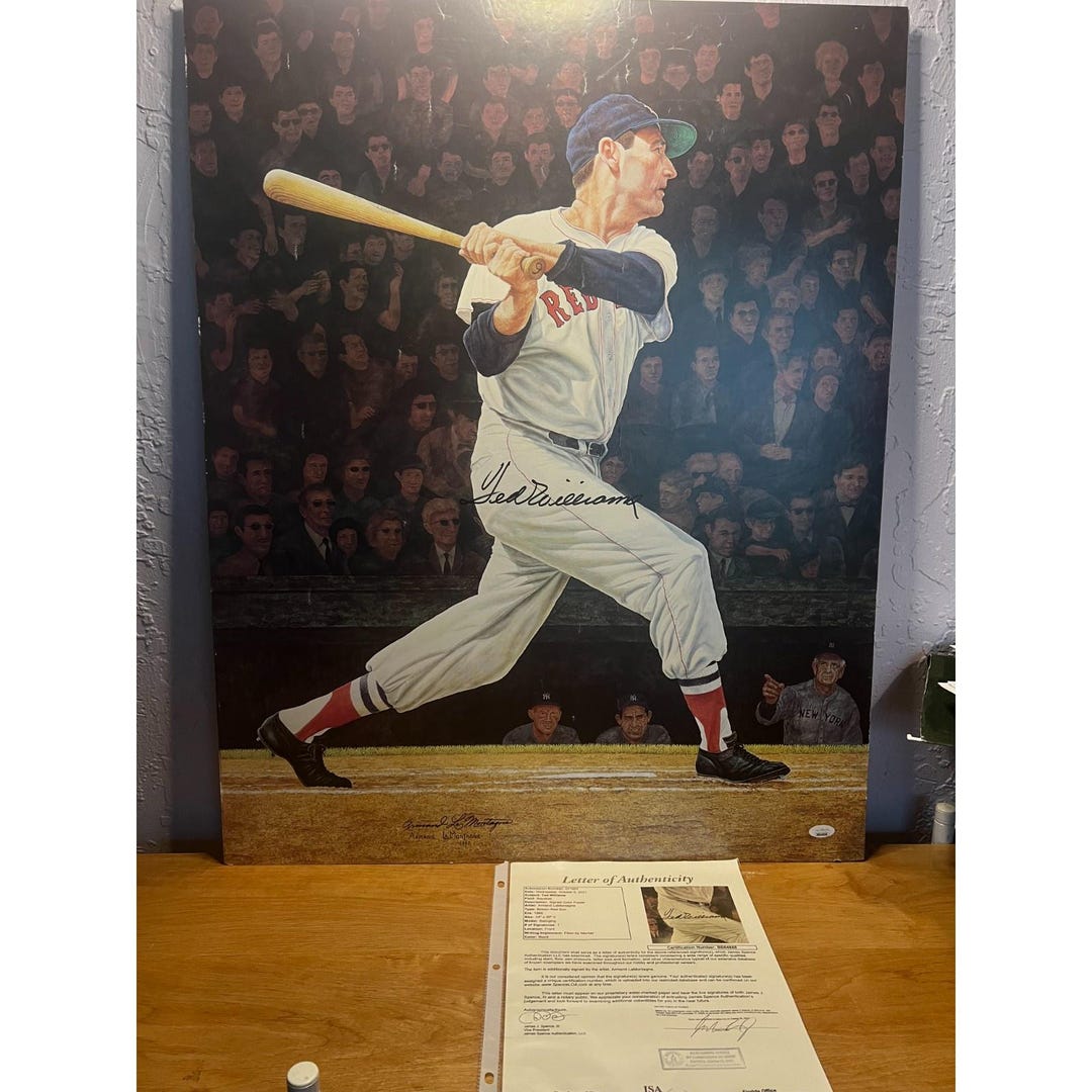 Vintage Authenticated 1985 Era Ted Williams Autographed Poster - Etsy