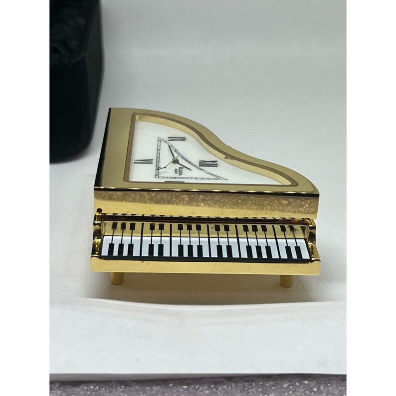Vintage NIB Bulova: Mini Brass Piano Collectible Clock B0572 W/ CASE - Etsy