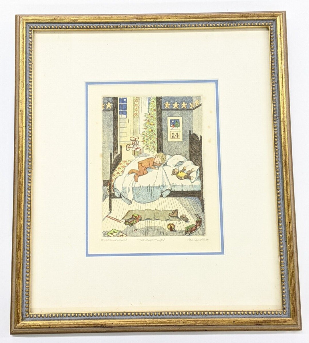 1987 the Longest Night by Jan Hunt Hand Colored Etching Print TP:6/25 ...