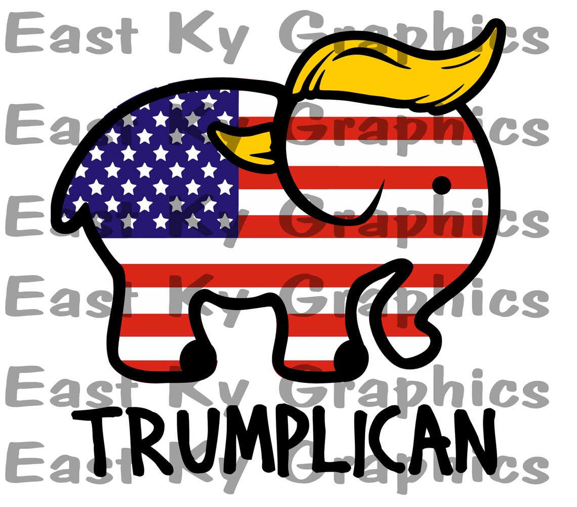 Trumplican Elephant PNG Sublimation Flag USA Republican Election - Etsy