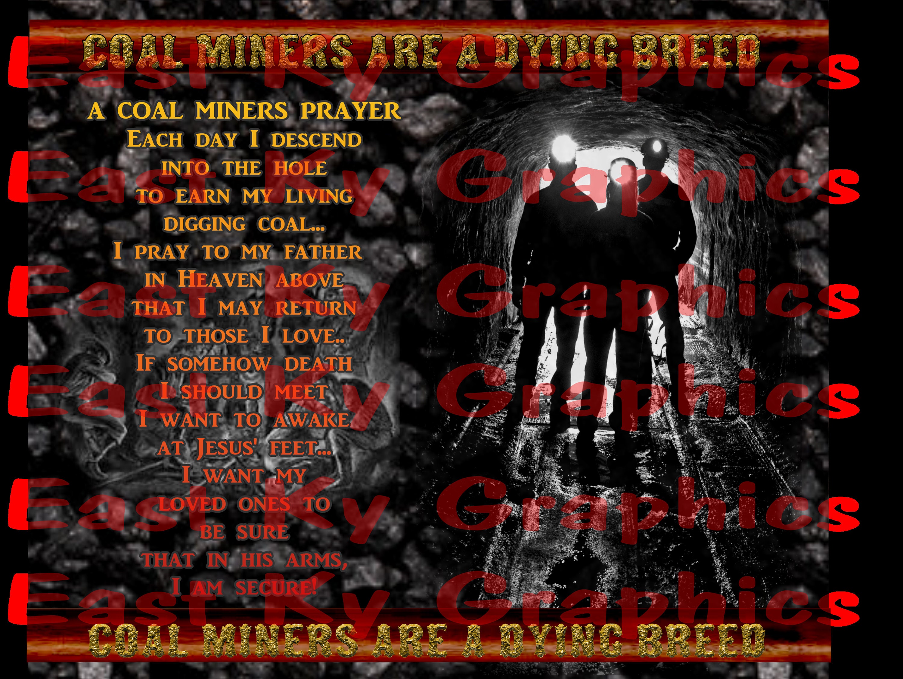 Coal Miners Prayer Tumbler PNG Sublimation Download 20 Oz Skinny ...