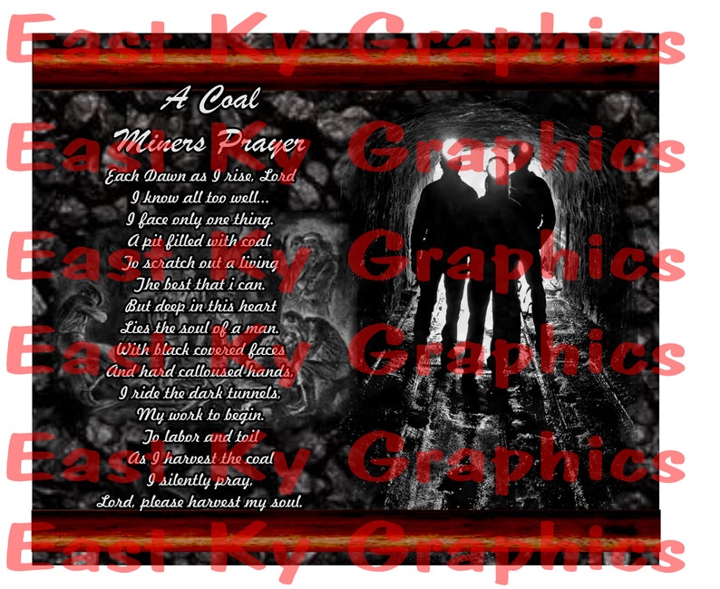 Coal Miners Prayer Tumbler PNG Wrap Design Mining - Etsy