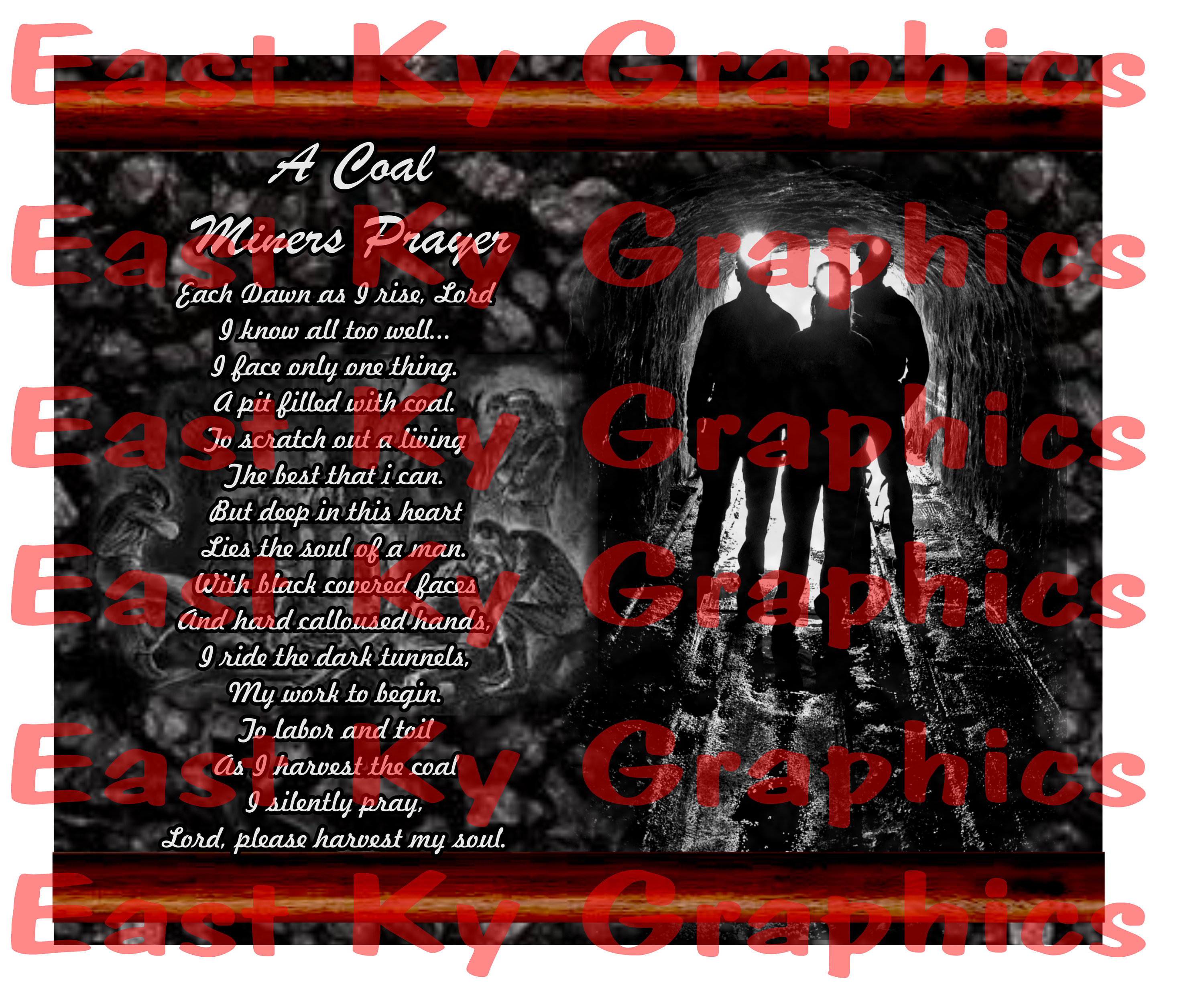 Coal Miners Prayer Tumbler PNG Wrap Design Mining - Etsy