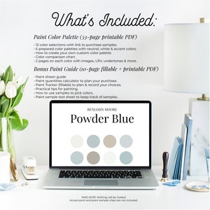 POWDER BLUE Benjamin Moore Paint Color Palette. for Home - Etsy