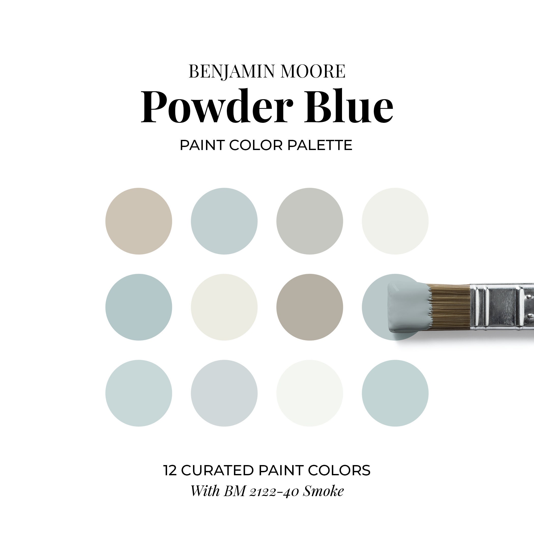 POWDER BLUE Benjamin Moore Paint Color Palette. for Home - Etsy