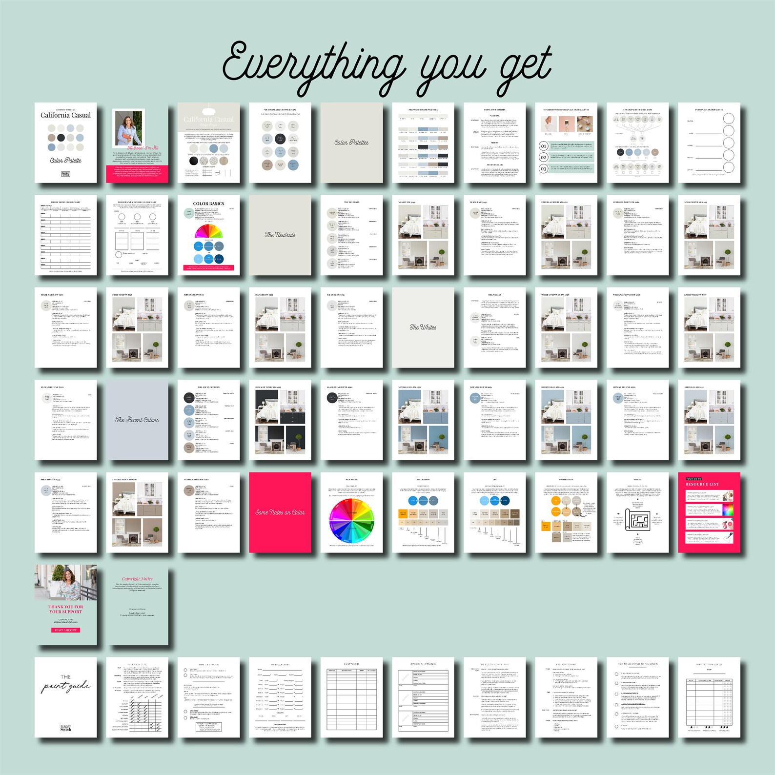 Sherwin Williams CALIFORNIA CASUAL Color Palette. Cool and - Etsy