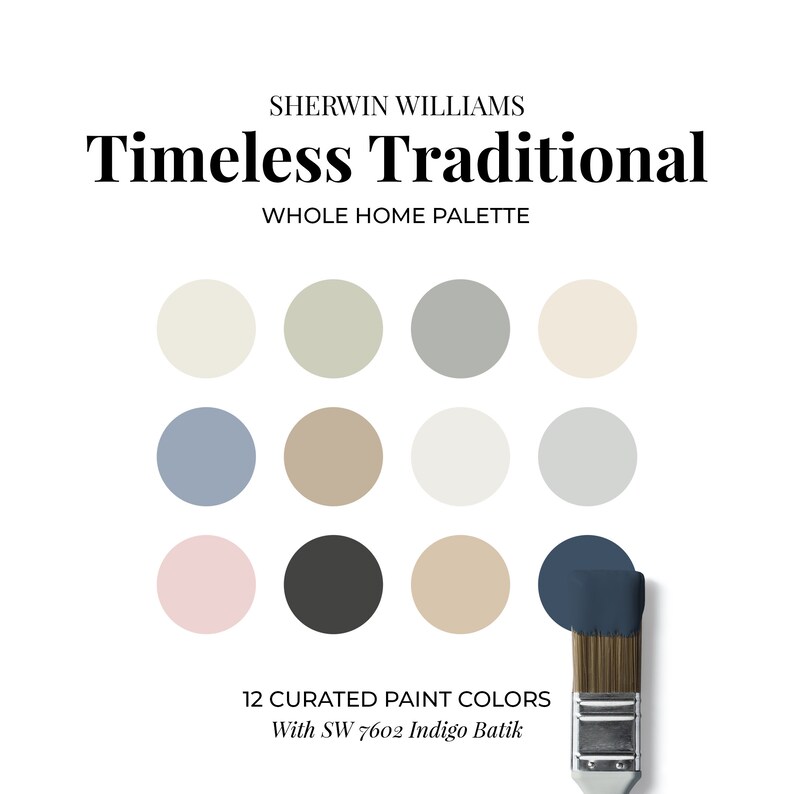 TIMELESS TRADITIONAL Sherwin Williams Color Palette for Home - Etsy
