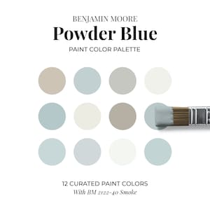 Benjamin Moore POWDER BLUE Paint Color Palette. for Home - Etsy