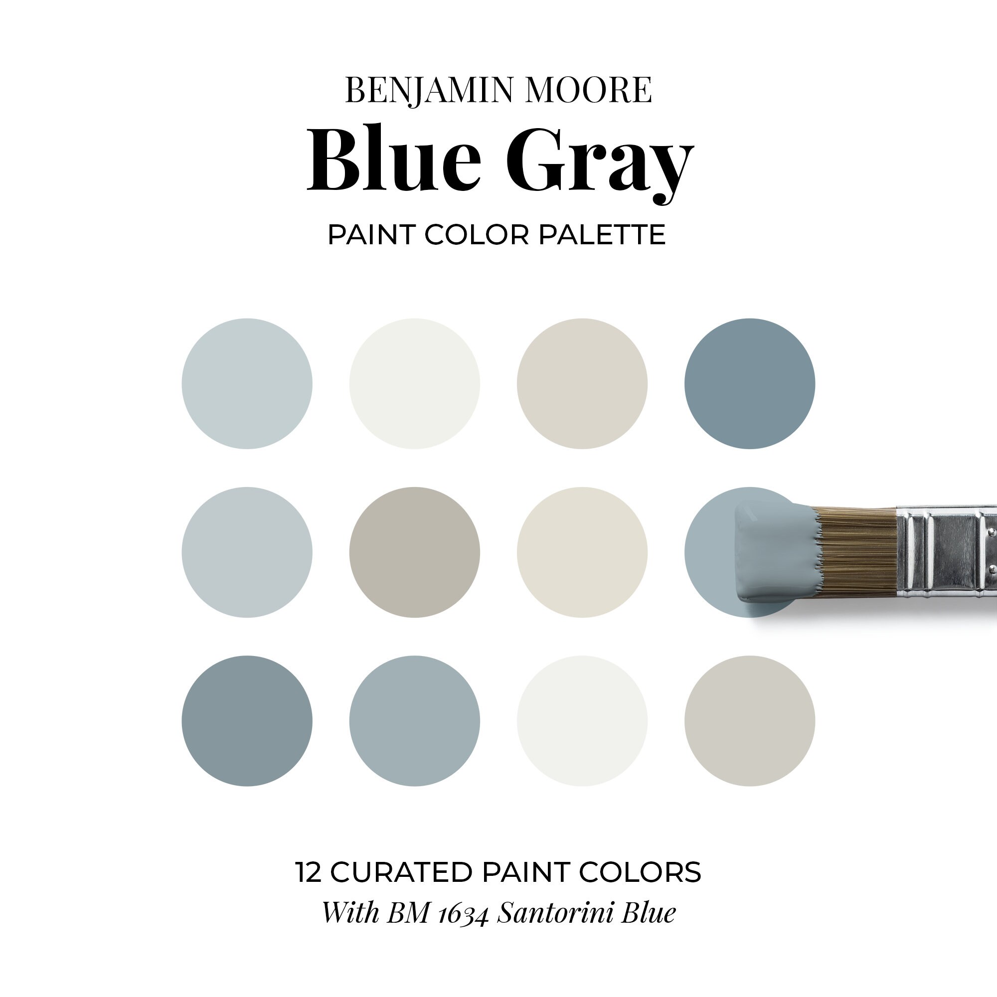 BLUE GRAY Paint Color Palette by Benjamin Moore. for Kitchen - Etsy