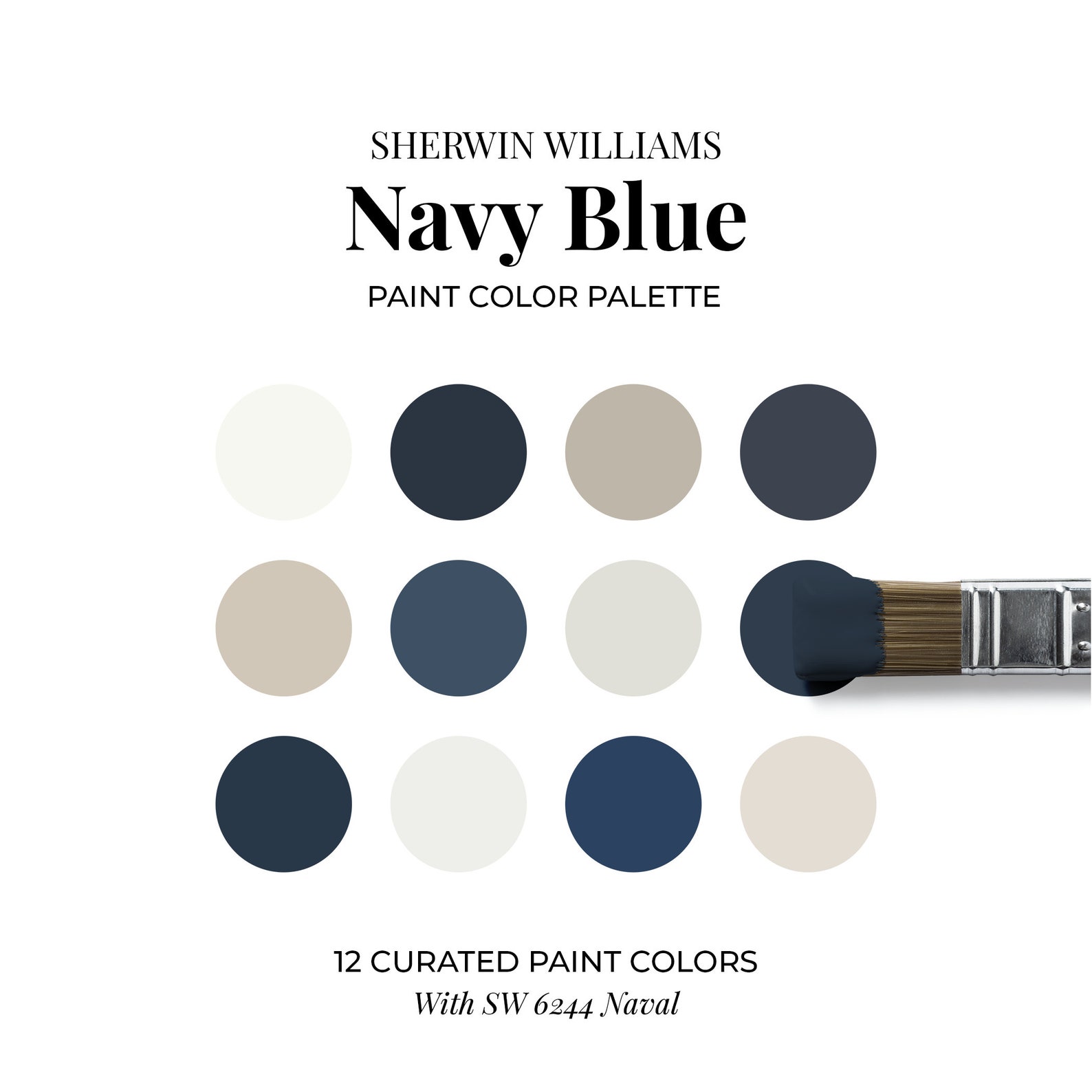 NAVY BLUE Whole Home Color Palette With Sherwin Williams - Etsy