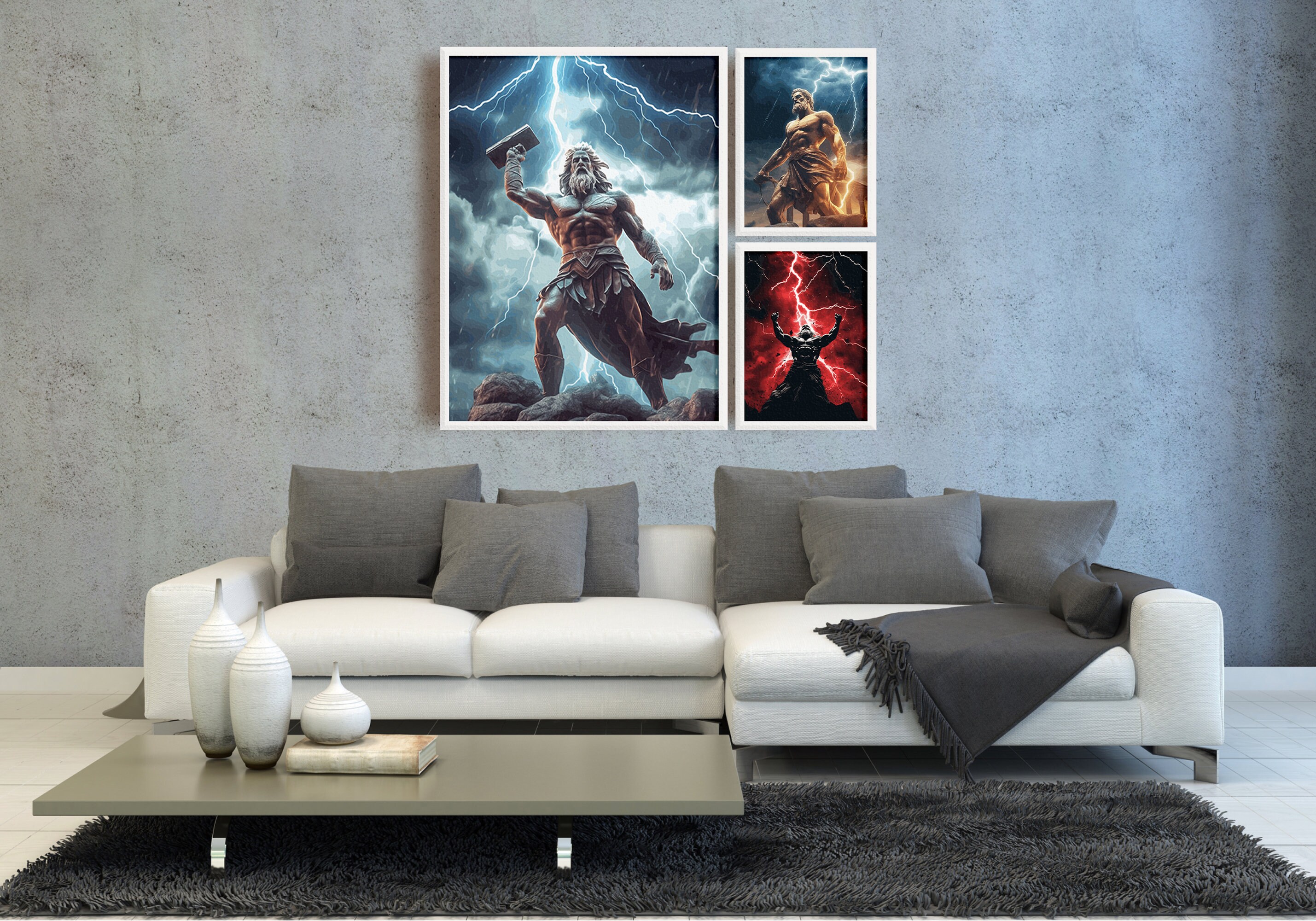 ZEUS Posters Illustration, Greek Mythology, Set of 6, Printable,digital ...