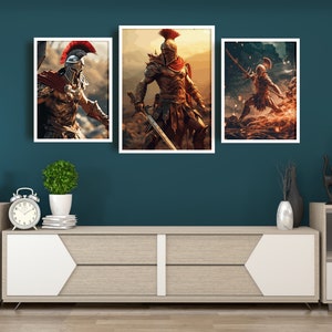 ARES Posters Illustration, Greek Mythology, Set of 5, Printable ...