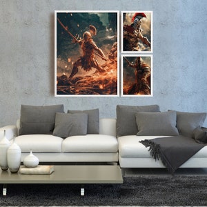 ARES Posters Illustration, Greek Mythology, Set of 5, Printable ...