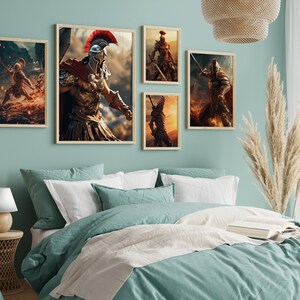 ARES Posters Illustration, Greek Mythology, Set of 5, Printable ...