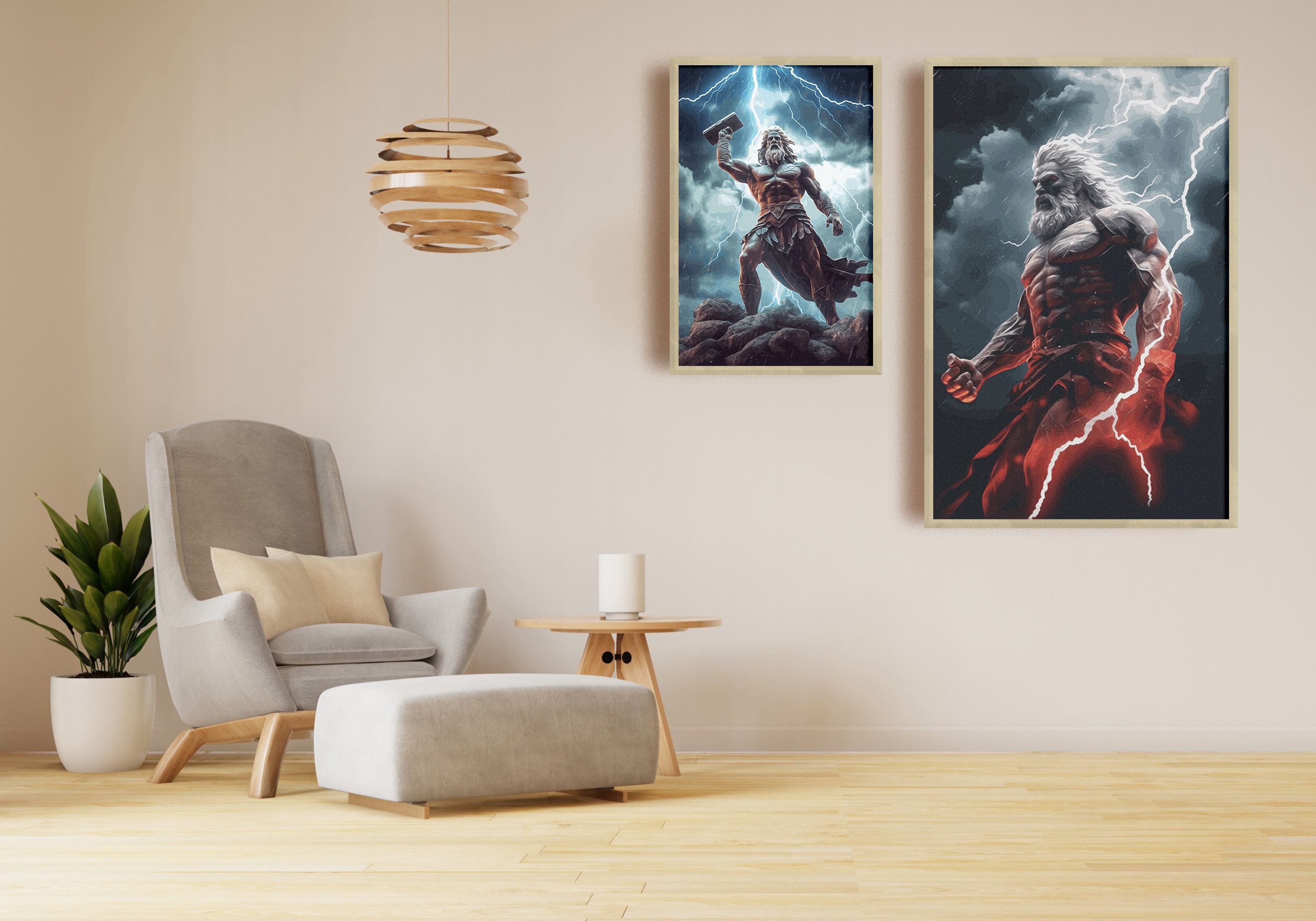 ZEUS Posters Illustration, Greek Mythology, Set of 6, Printable,digital ...