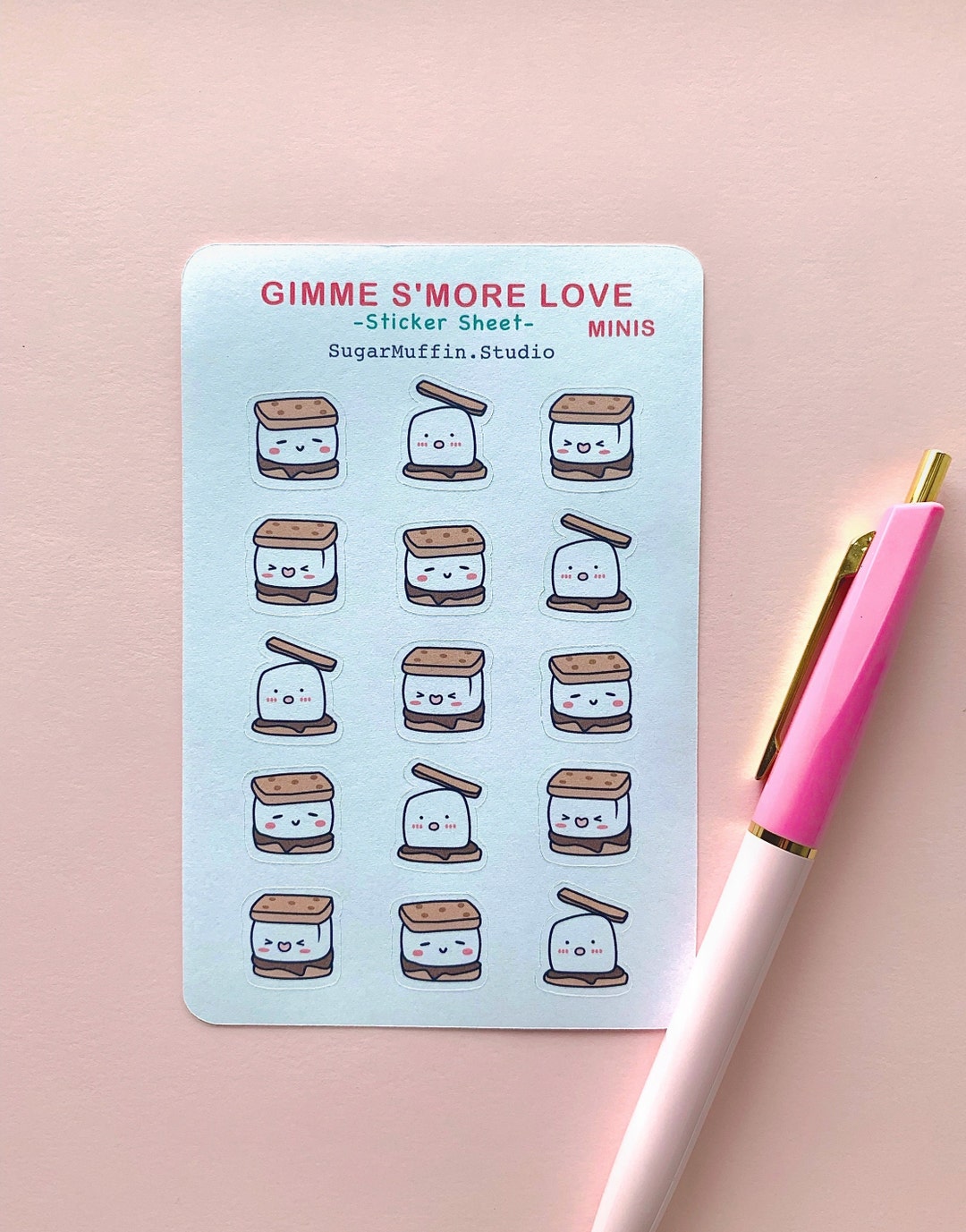 Mini S'mores Sticker Sheet Bullet Journal Stickers, Food Stickers ...