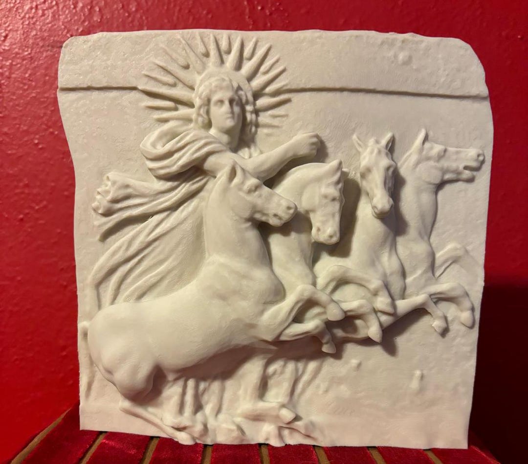Sculpted Metope Sun God Helios in Quadriga V1 - Etsy