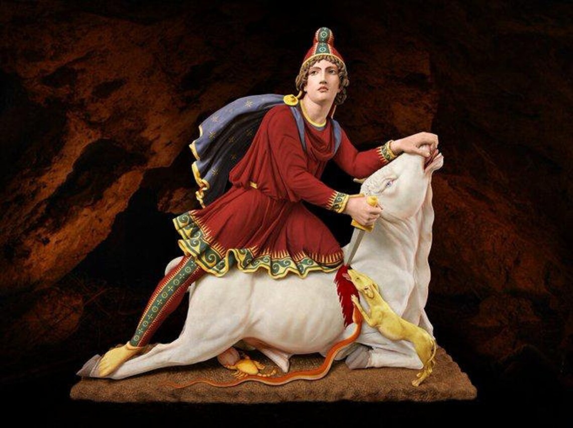 Mithras Statue: Ancient Persian God Replica, Cosmic Justice Art - Etsy