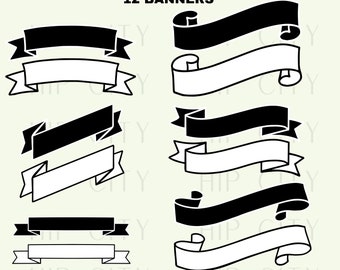 Banner Svg, Banner Png Clipart, Banner Template Svg, Ribbon Scroll ...