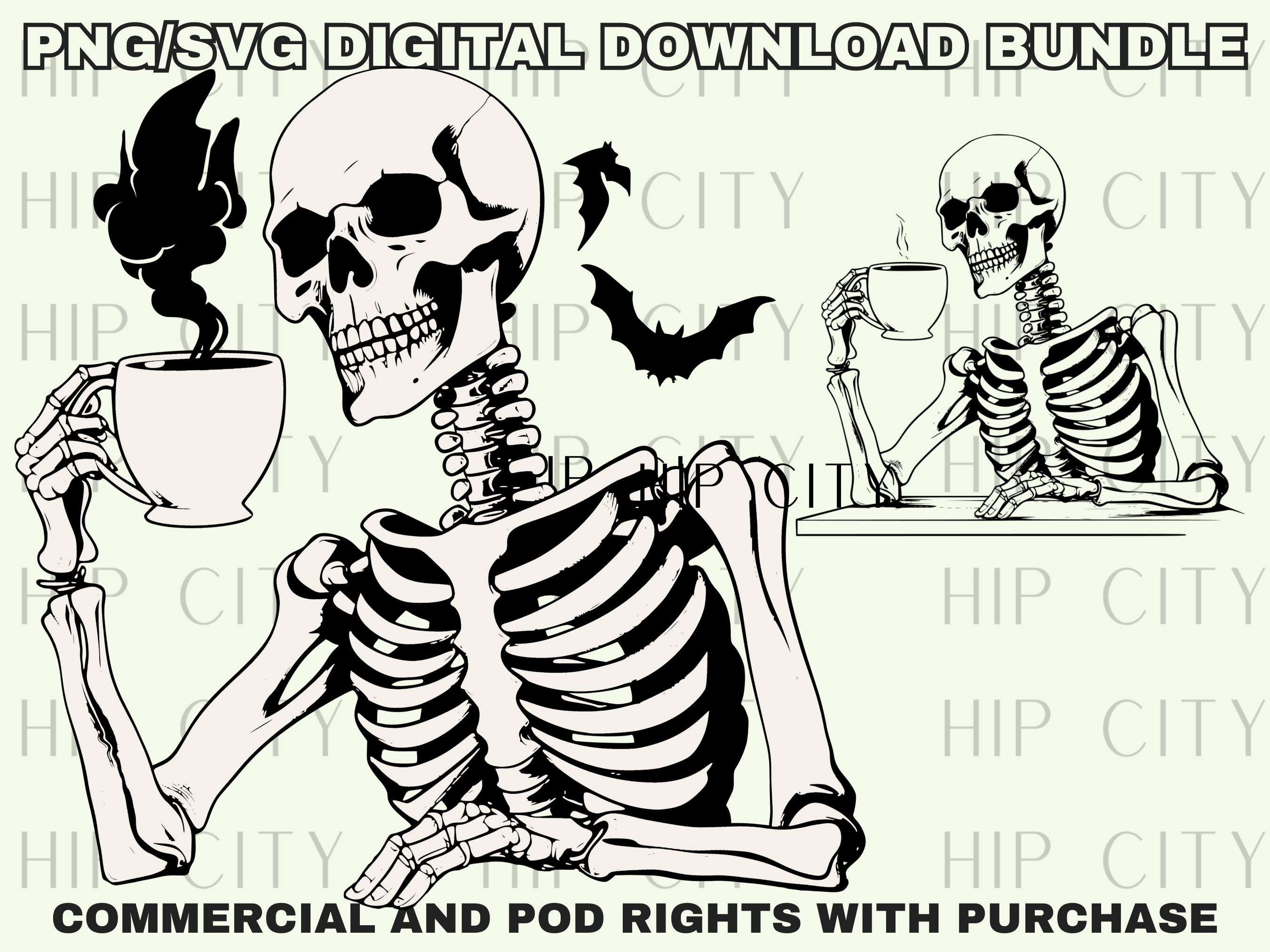 Skeleton Drinking Coffee SVG Skeleton PNG Coffee Cut File Skeleton ...