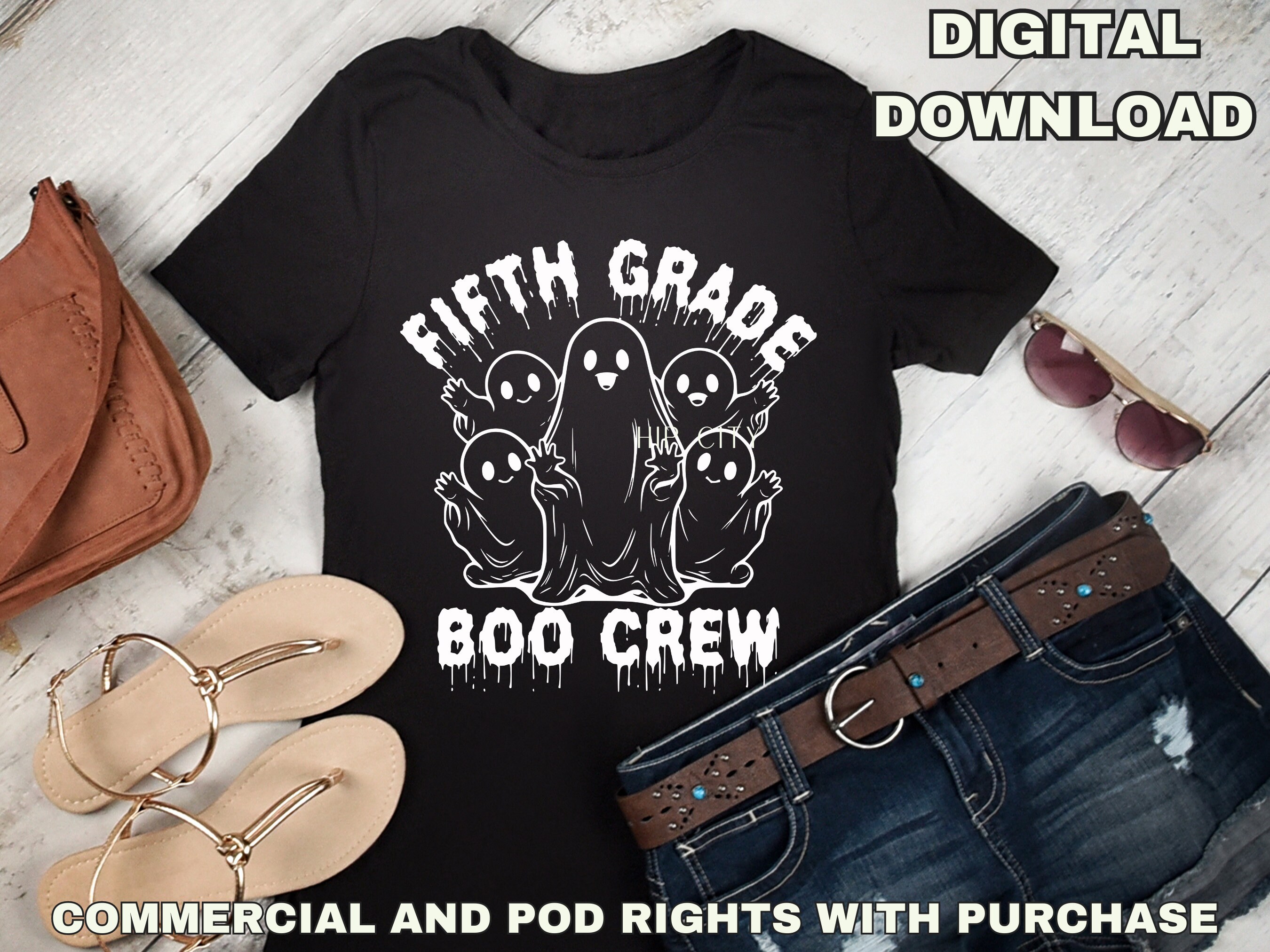 Fifth Grade Teacher SVG Ghost SVG Boo Crew SVG Spooky Season Png Cute ...