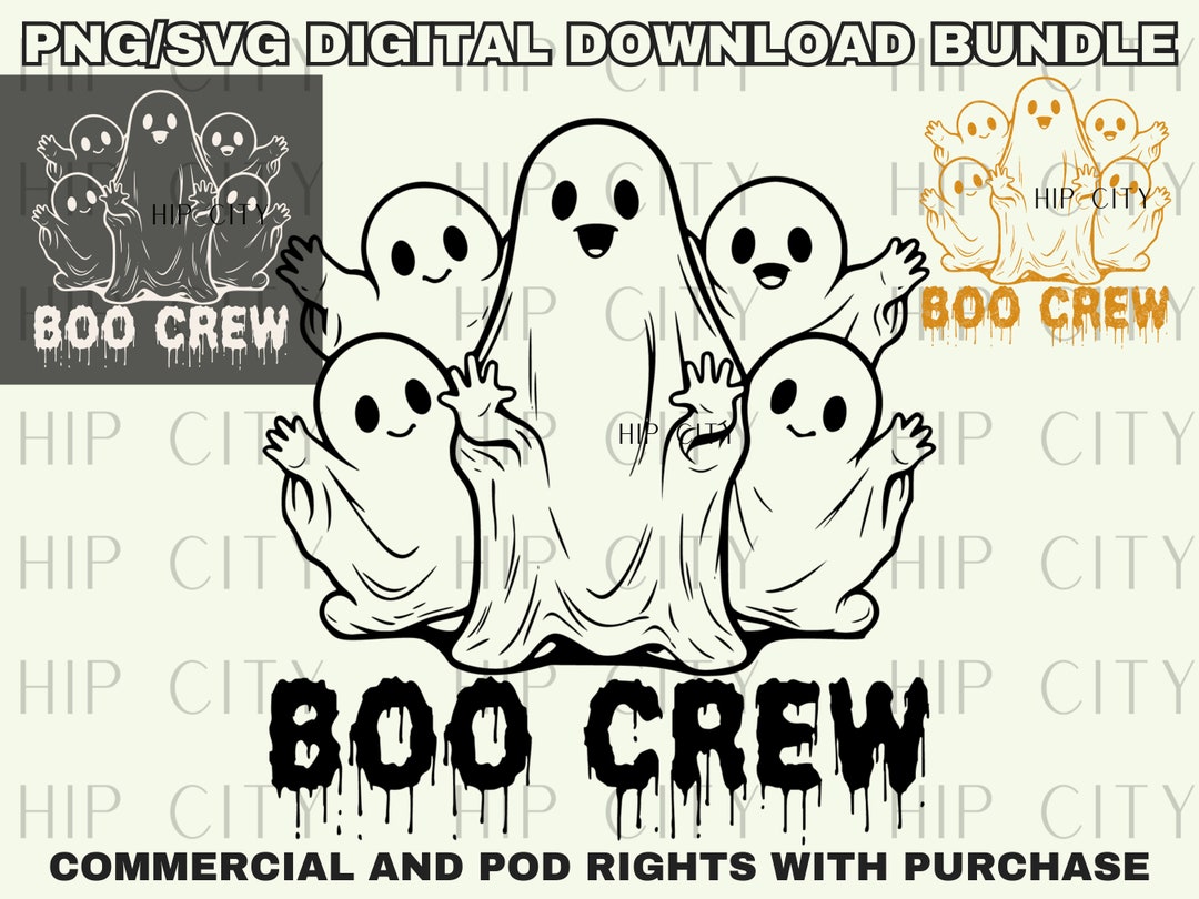 Ghost SVG Boo Crew SVG Spooky Season SVG Cute Ghost Png Boo Crew Png ...