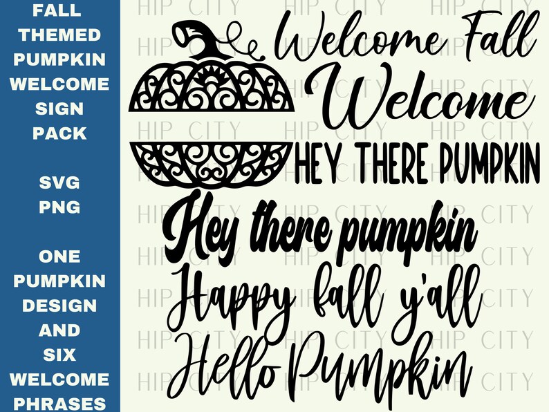 Welcome Fall SVG PNG Bundle Fall Door Hanger Hey There - Etsy