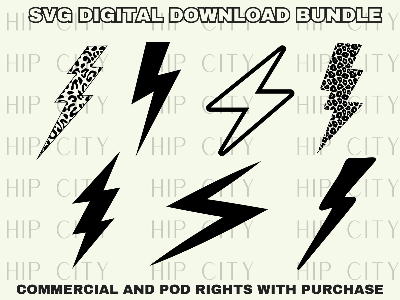 Lightening Bolt SVG Bundle Thunder Cut File SVG Leopard Lightning Bolt ...