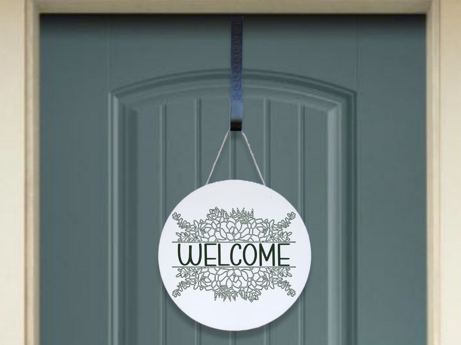 Succulent Door Hanger Template, Succulent Welcome Sign, Succulent for ...