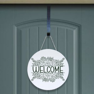 Succulent Door Hanger Template, Succulent Welcome Sign, Succulent for ...