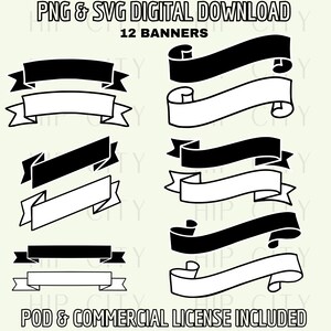 Banner SVG Bundle, Banner PNG, Scroll Clipart, Ribbon SVG - Etsy