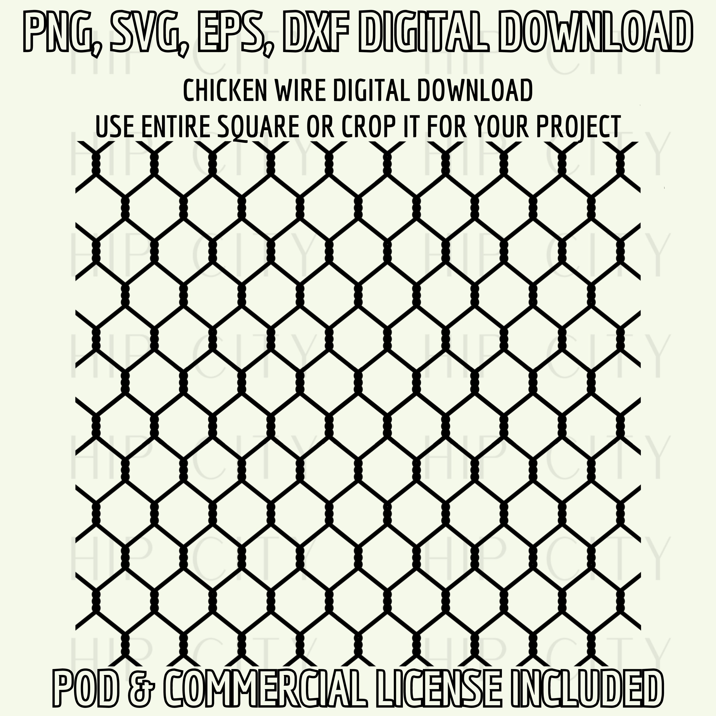 Chicken Wire SVG, Chicken Wire PNG, Detailed Chicken Wire Square ...