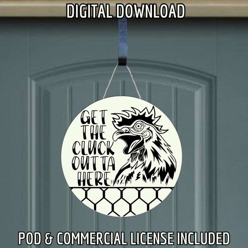 Chicken Wire SVG, Go Away Sign SVG, Chicken Wire Sign Template, Round ...