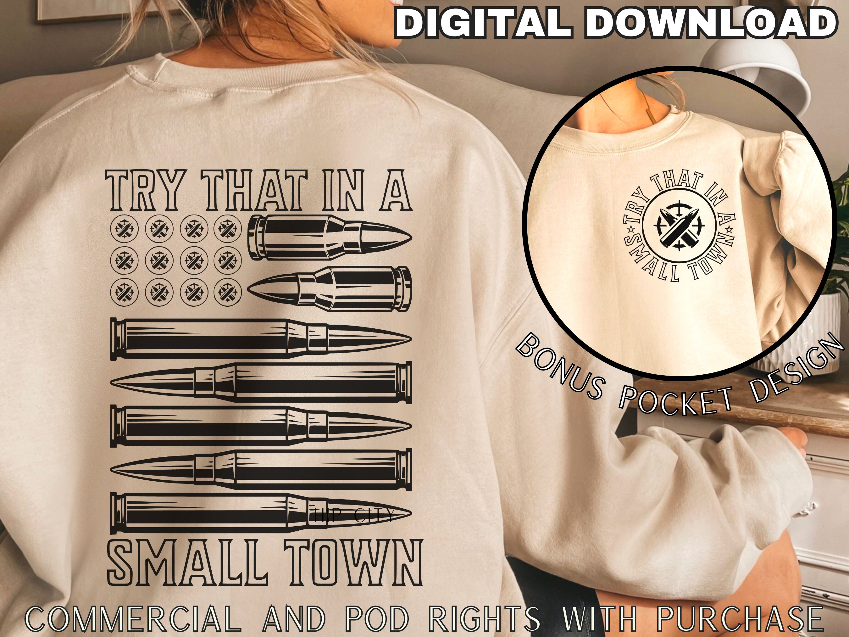 Try That in a Small Town PNG SVG Bundle, Small Town T-shirt Design ...