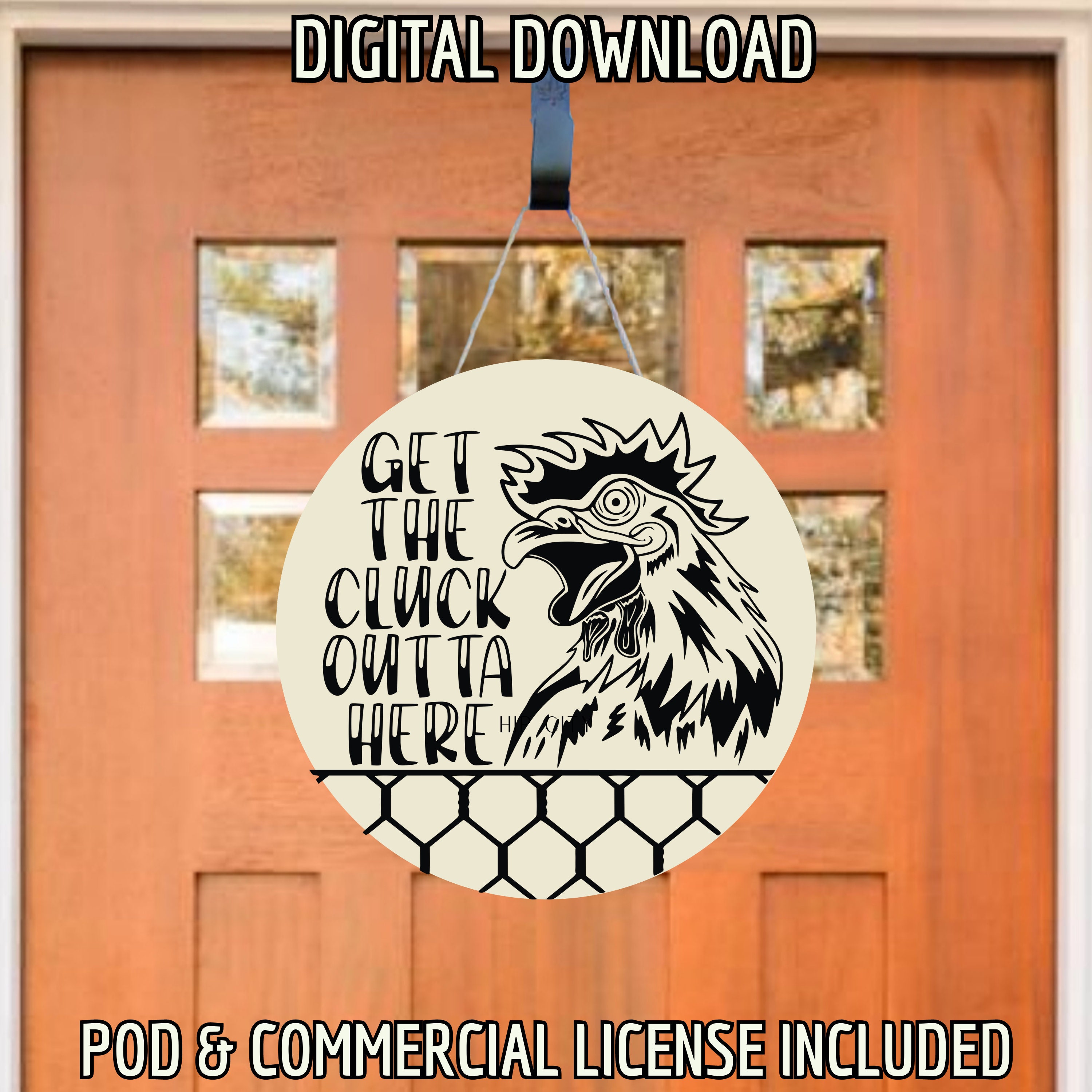 Chicken Wire SVG, Go Away Sign SVG, Chicken Wire Sign Template, Round ...