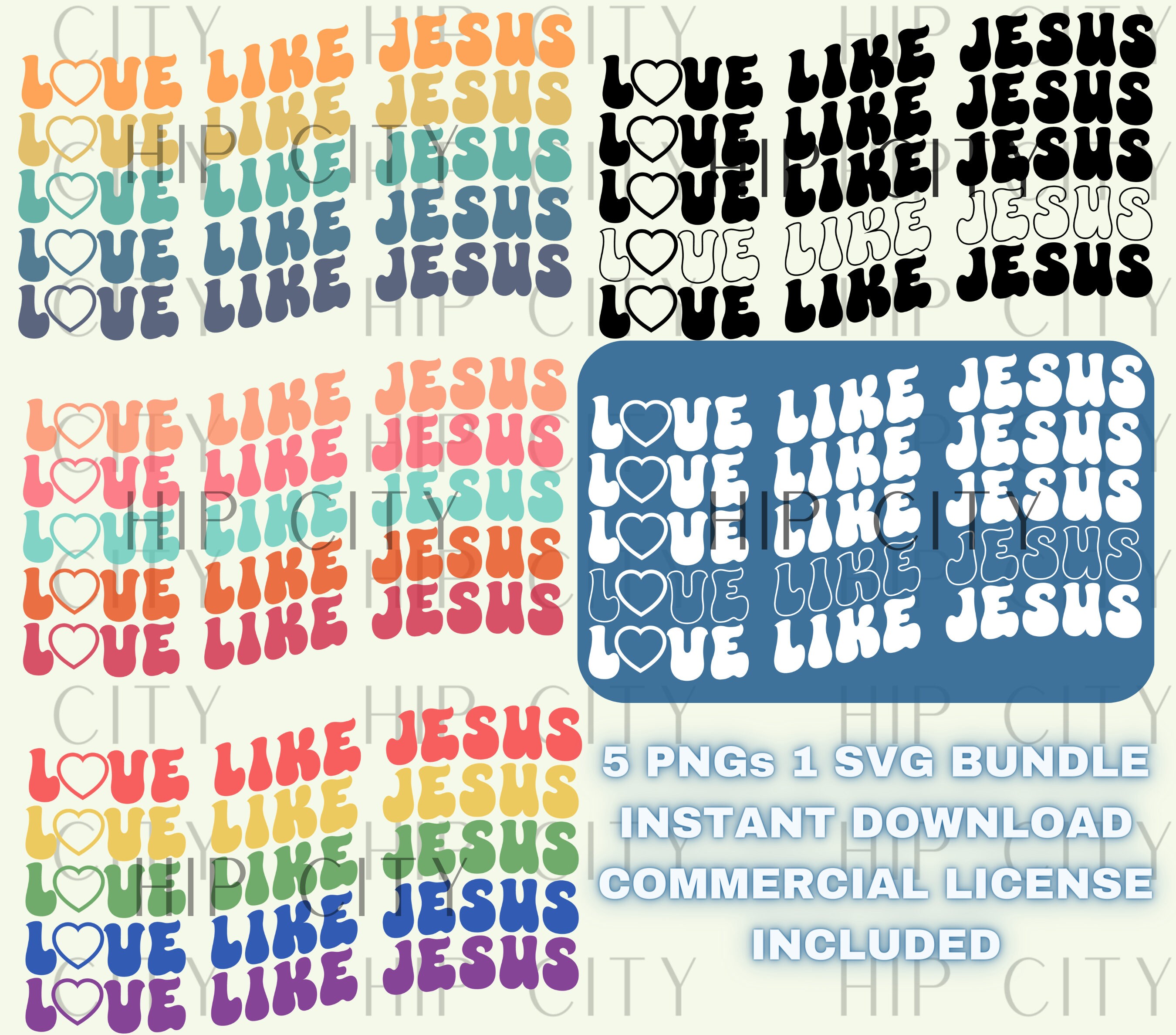 Love Like Jesus Retro Sublimation Designs Christian PNG Files for ...