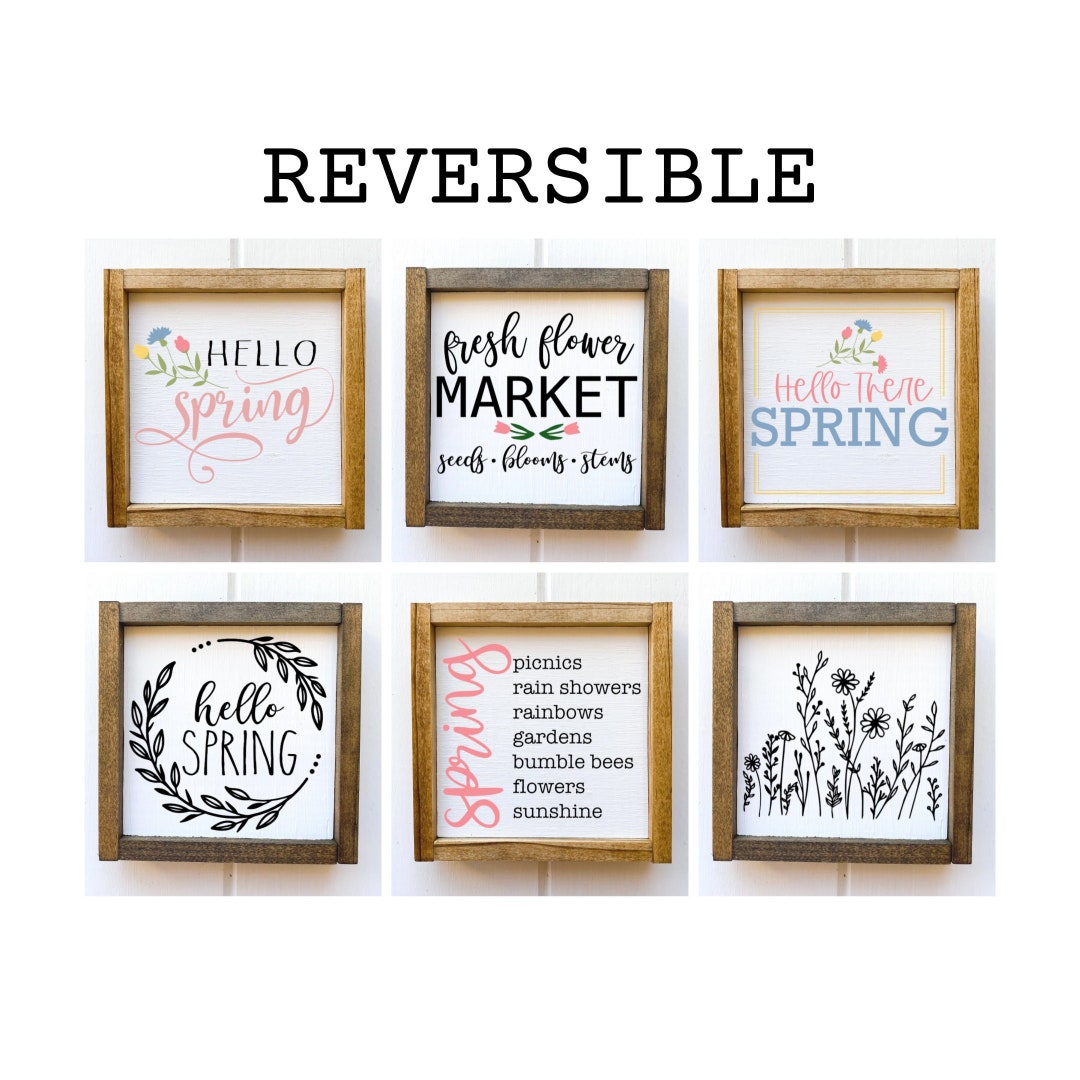 Farmhouse Spring Wood Sign, Hello Spring Sign, Spring List Sign, Fresh ...