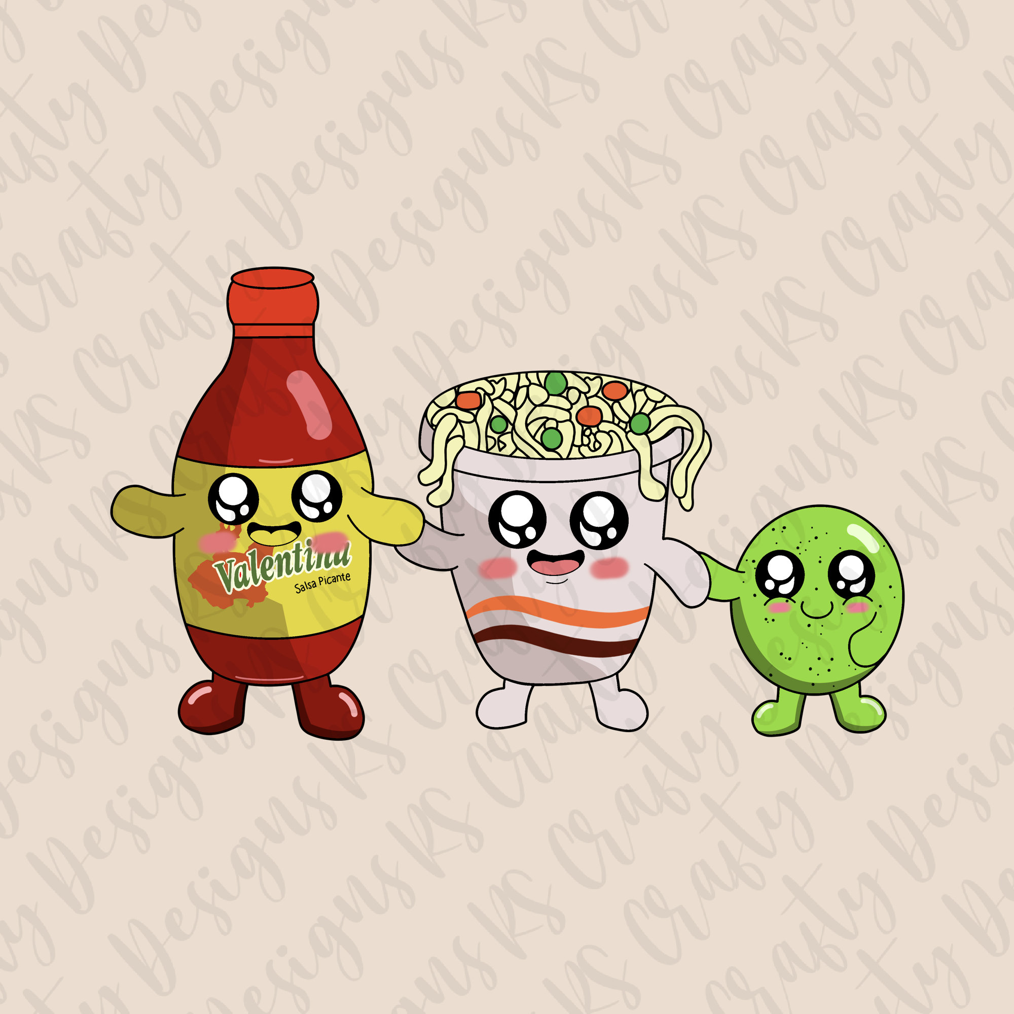 The Trio Animated PNG Maruchan Salsa Valentina Y Limon PNG - Etsy UK