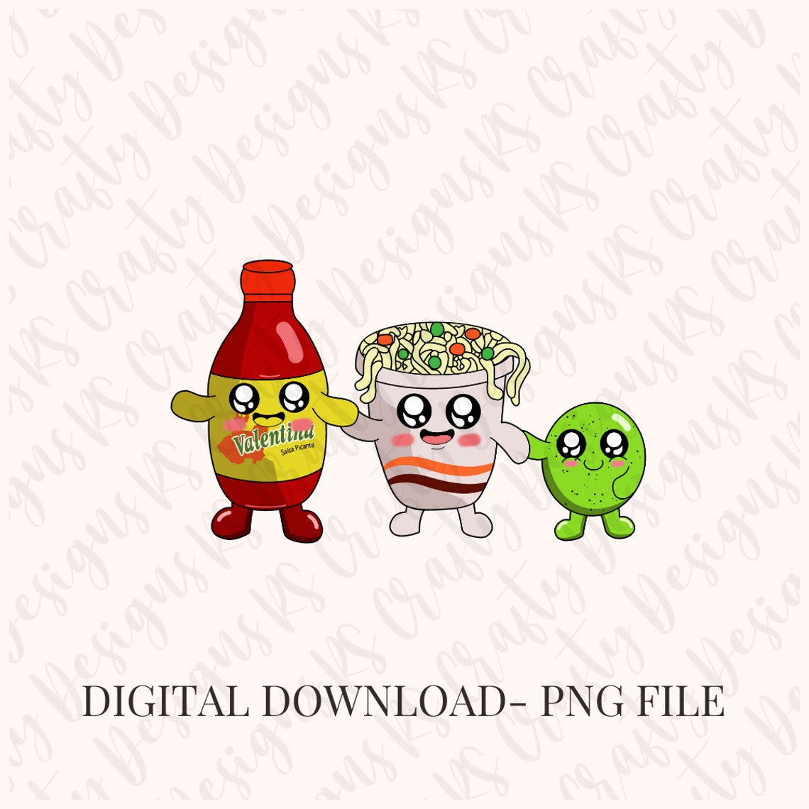 El Trio Animado PNG, Maruchan Salsa Valentina y Limon PNG - Etsy España