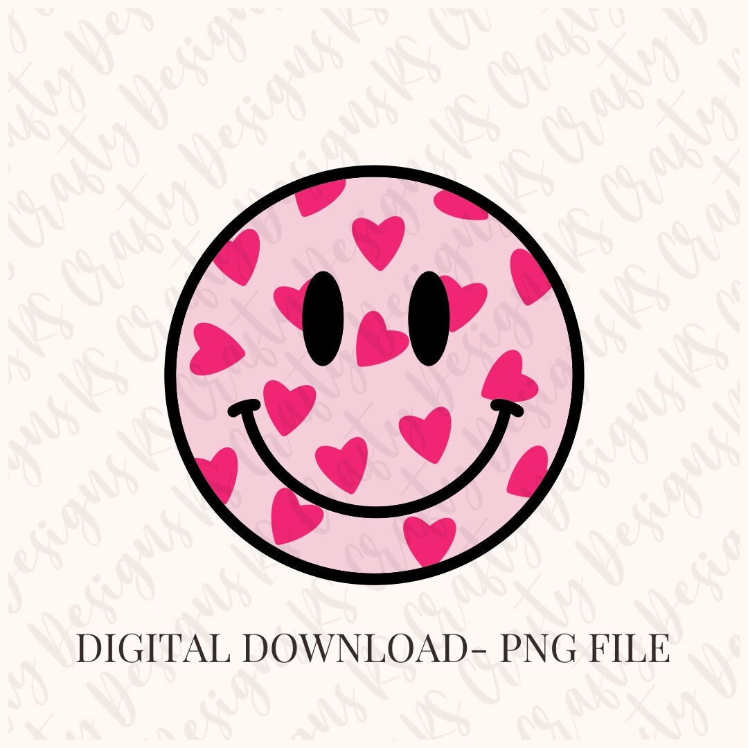 Valentines Smiley PNG - Etsy