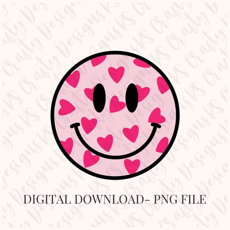 Valentines Smiley PNG - Etsy
